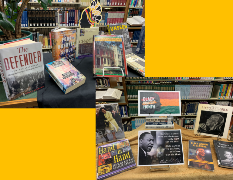 Library display recognizing Black History Month - Genesee Community College